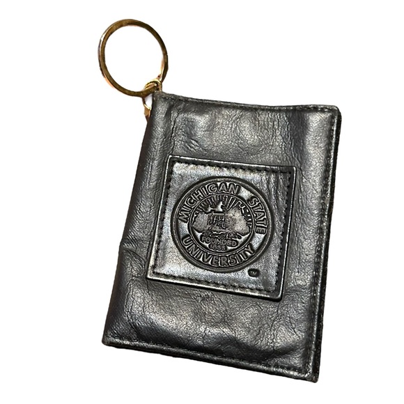 Bags | Vintage Michigan State University Spartans Leather Id Card By ...